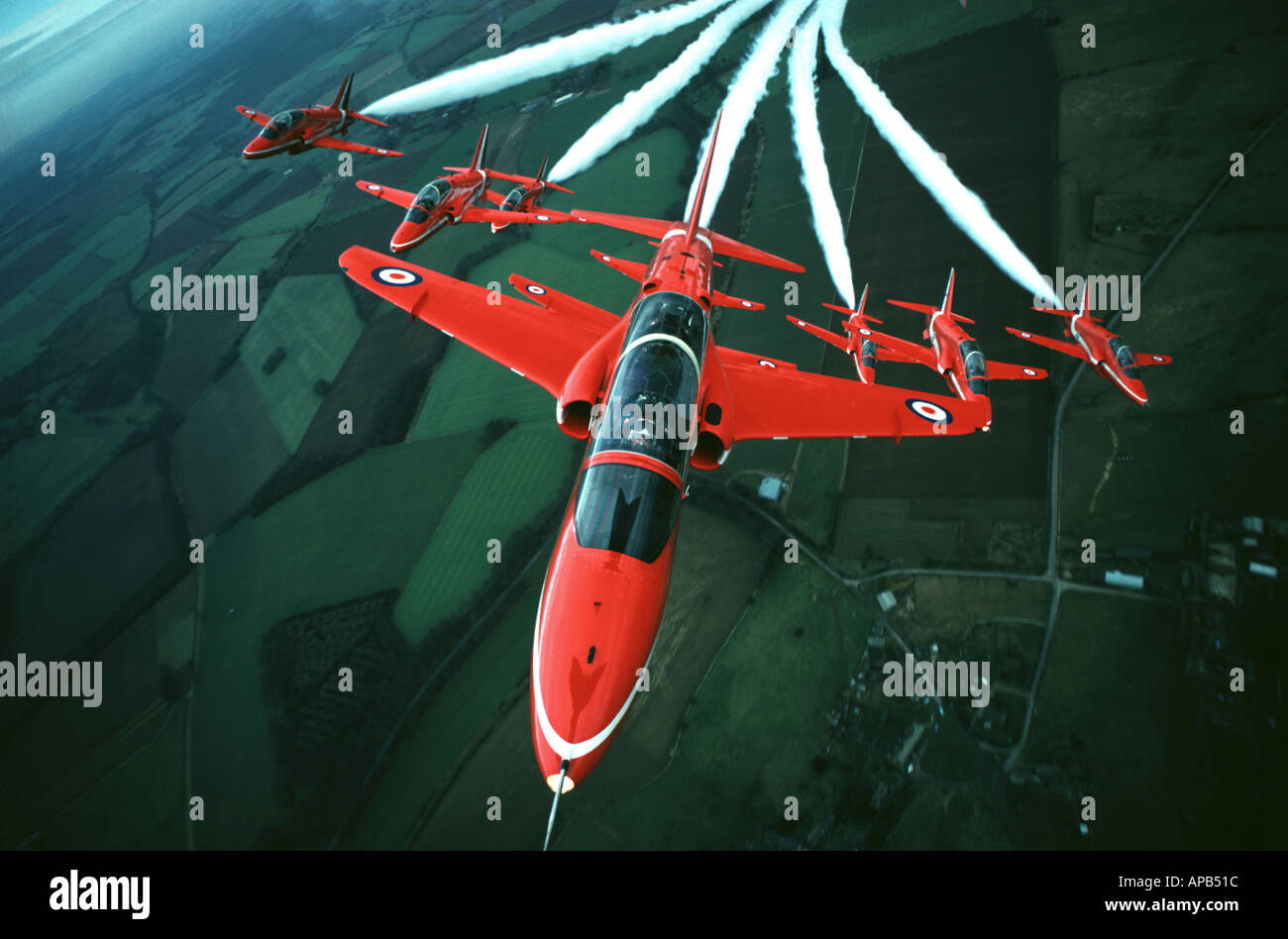 Red Arrows aerobatic team Stock Photo - Alamy