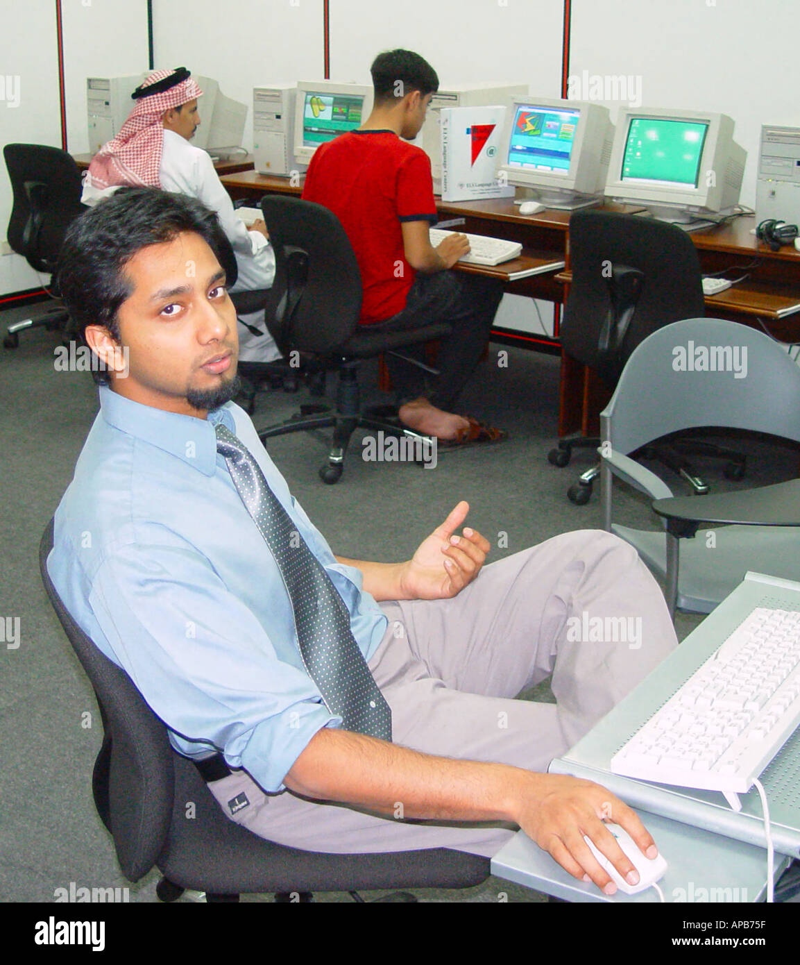 Computer lab in Arabia Stock Photo - Alamy