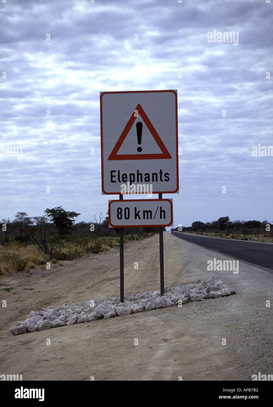 Warning roadsign in Namibia Southern Africa Stock Photo - Alamy