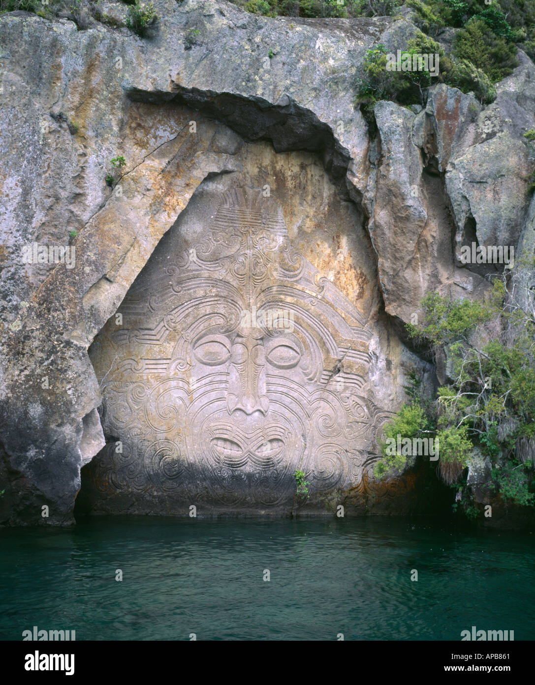 Taupo lake maori rock carving hi-res stock photography and images - Alamy