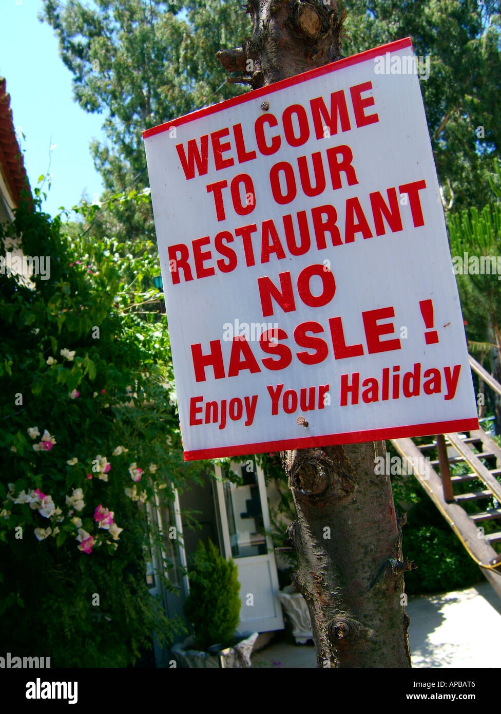 mis-spelt sign Akyaka Turkey Stock Photo - Alamy