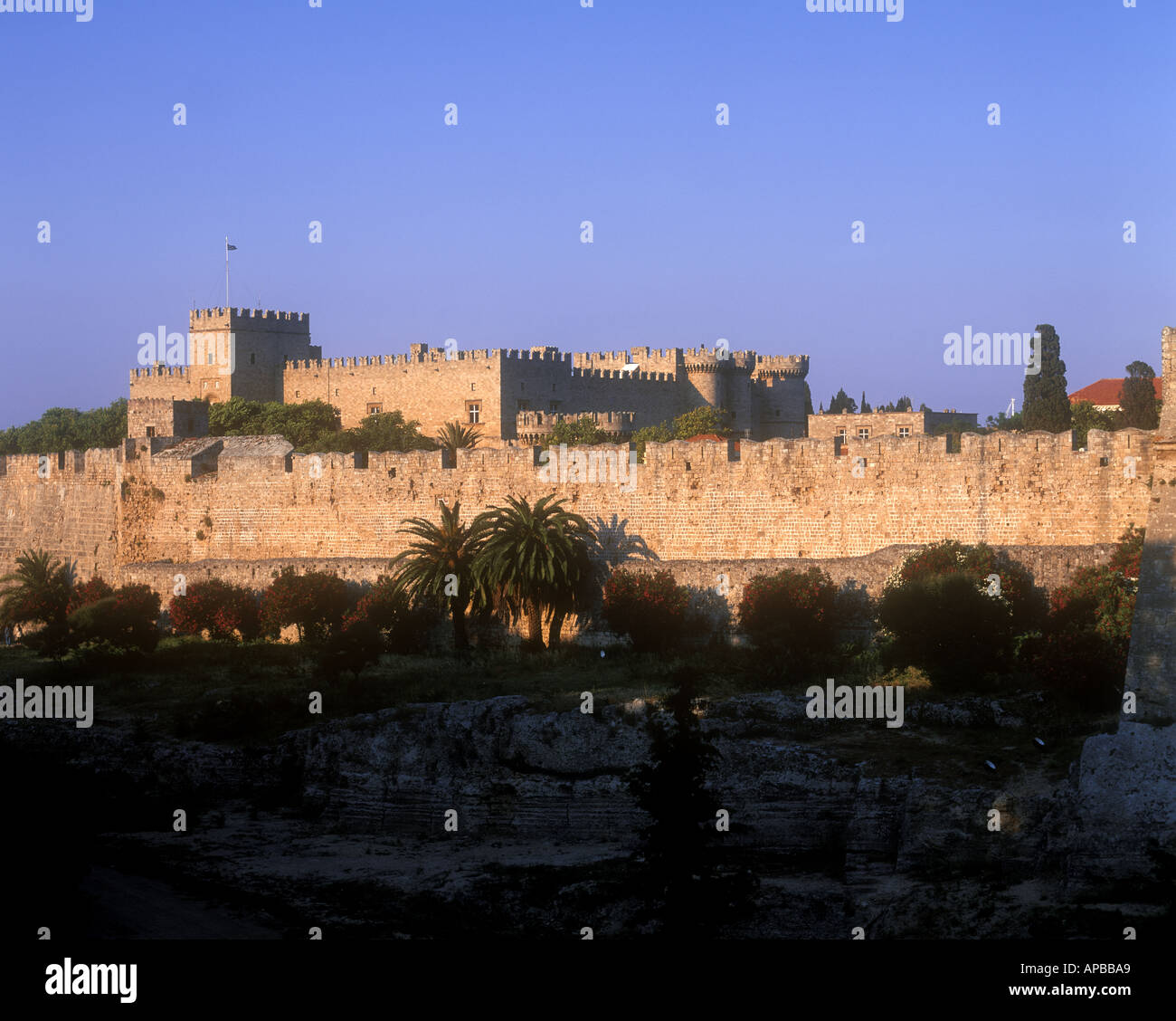 Town Walls and the Palace of the Grand Masters Rhodes Town Island of ...