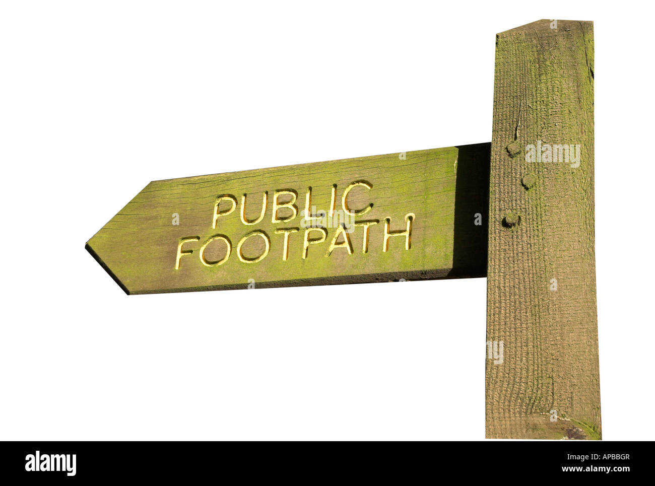 Public footpath sign with directional arrow Stock Photo - Alamy