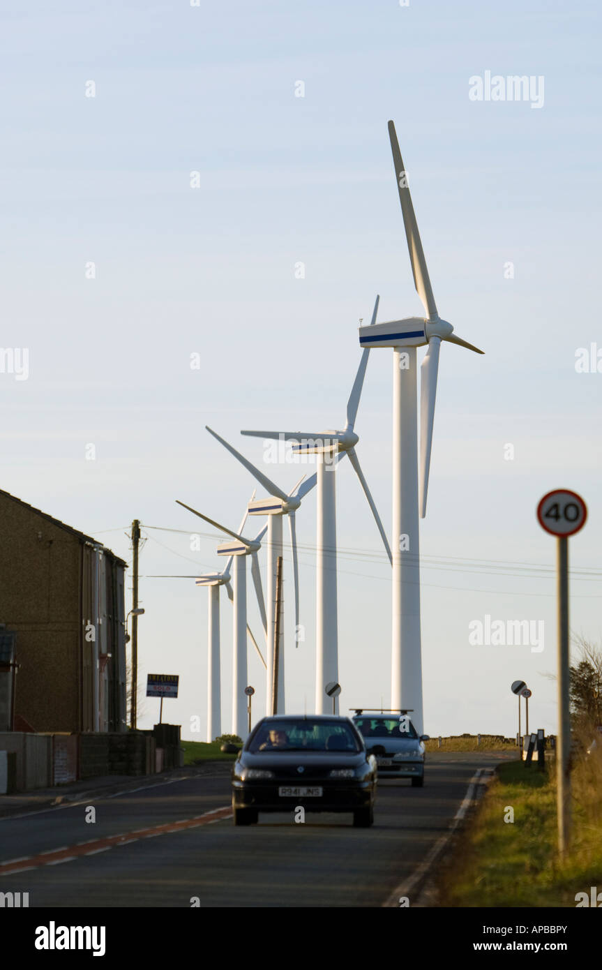 Wind power turbines producing electricity for part of Cumbria at ...