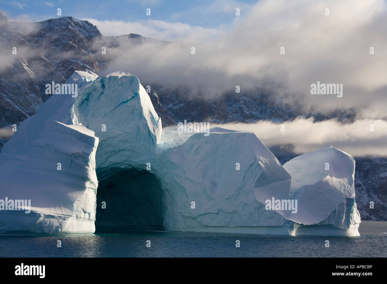 Iceberg floating in Scoresbysund in the east of Greenland Stock Photo ...