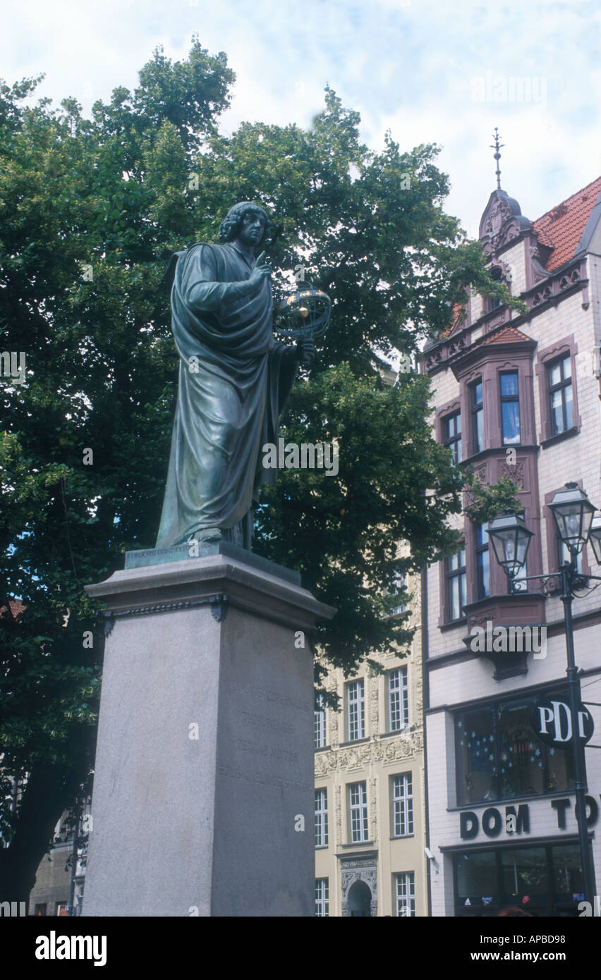memorial statue Nicolas Copernikus old town centre Torun Poland Stock ...