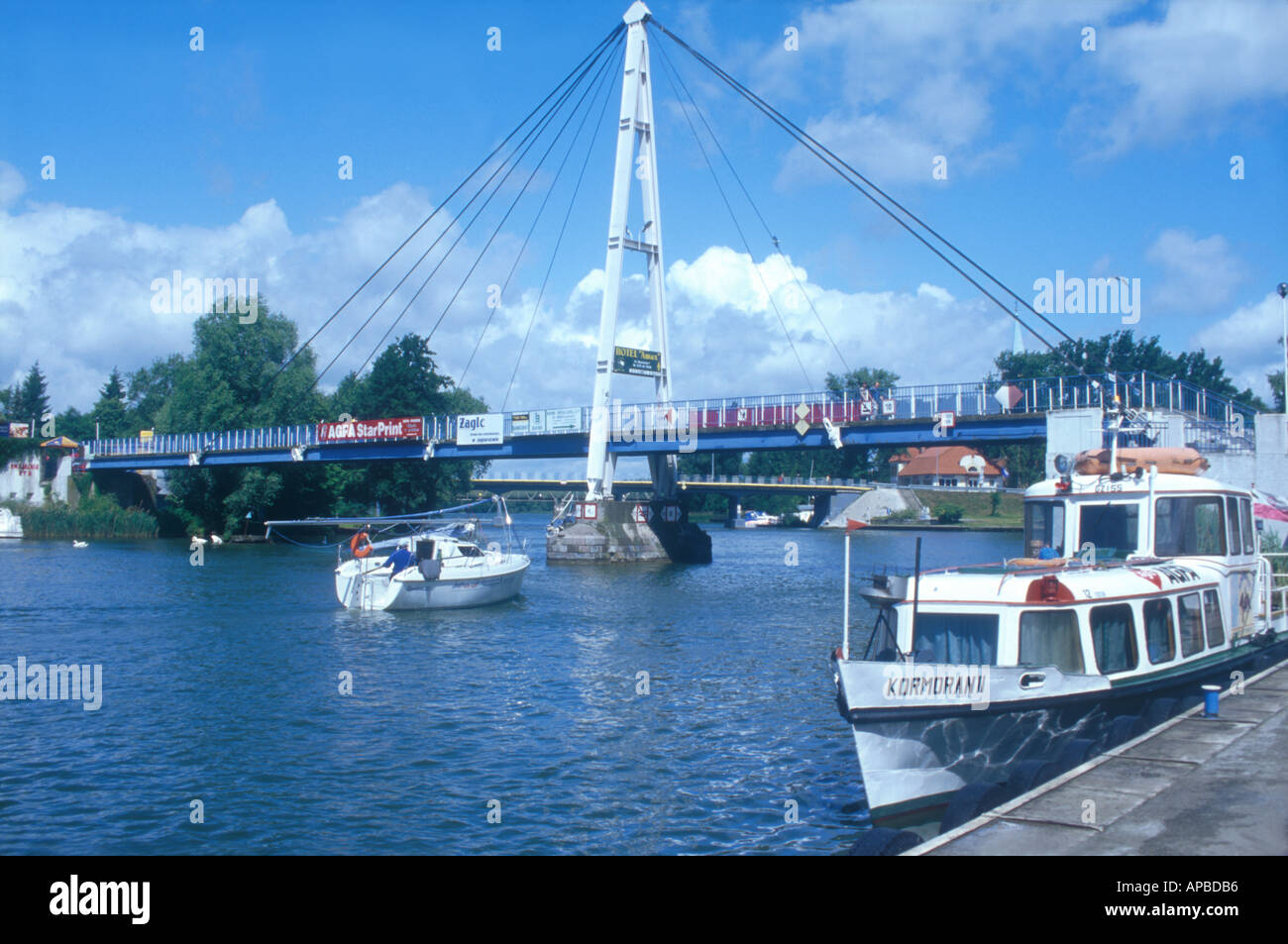 foot bridge landing place with excursion boat sailing boat quay ...