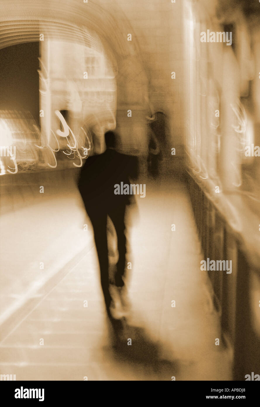 Man walking over Tower Bridge London Stock Photo - Alamy