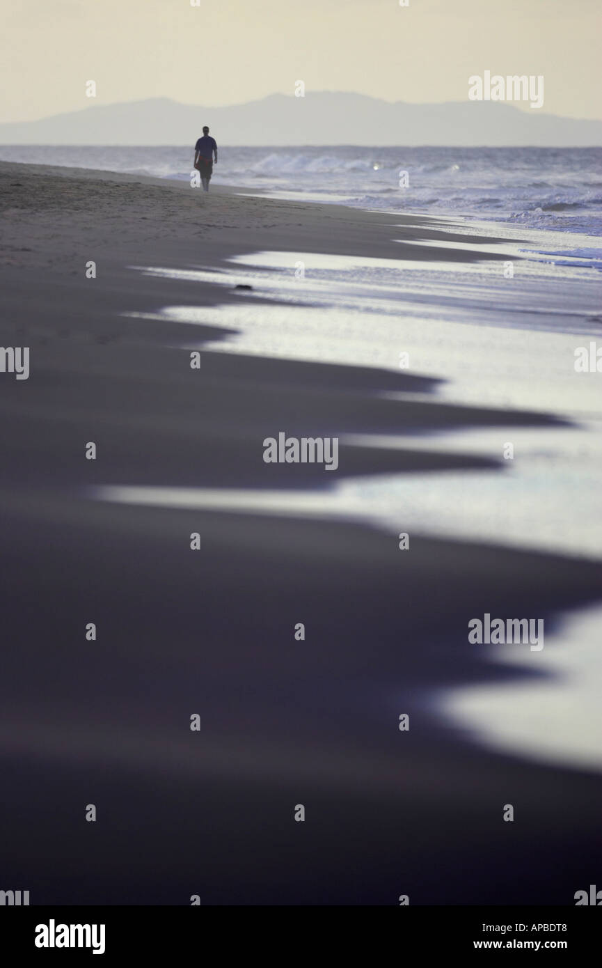 single person walking along the beach in the distance white rocks beach ...