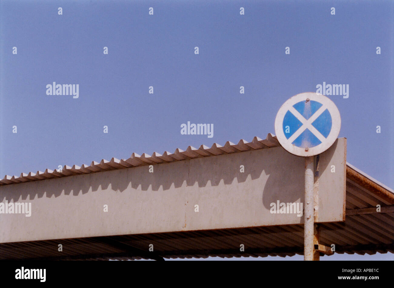 Blue sign Crete Greece Stock Photo - Alamy