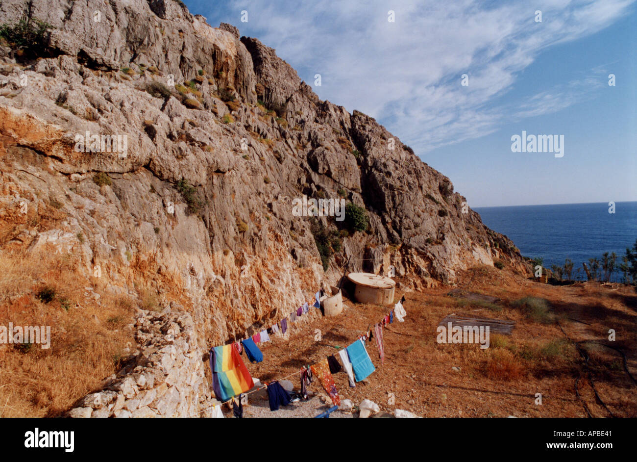 washing line Crete Greece Stock Photo - Alamy