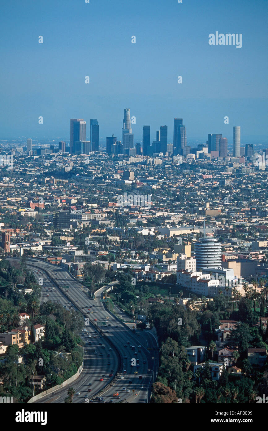 City skyline and freeways of Los Angeles California Stock Photo - Alamy