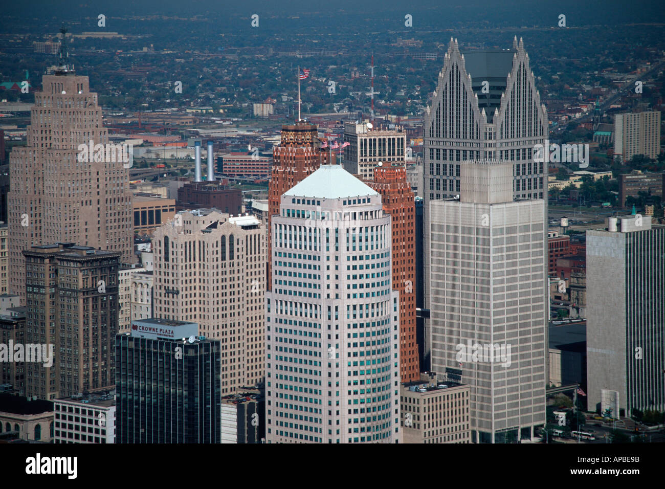 Downtown detroit aerial hi-res stock photography and images - Alamy