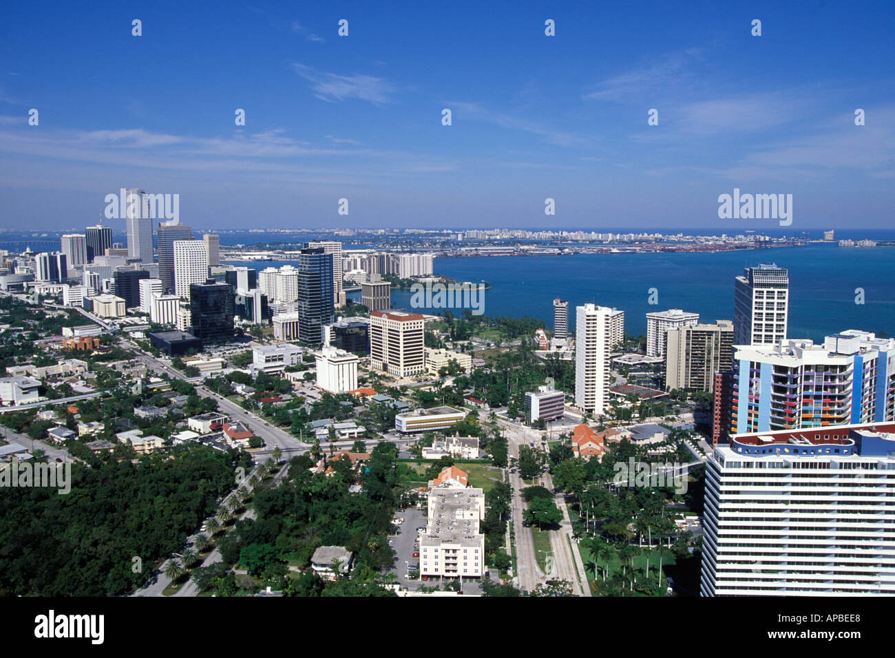 Aerial view of Miami Florida Stock Photo - Alamy
