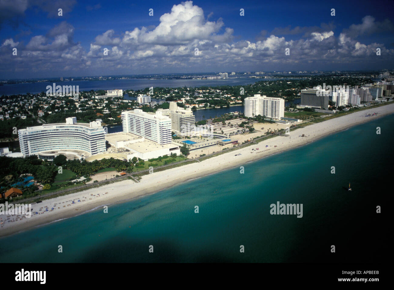 Aerial view of Miami Beach Florida Stock Photo - Alamy