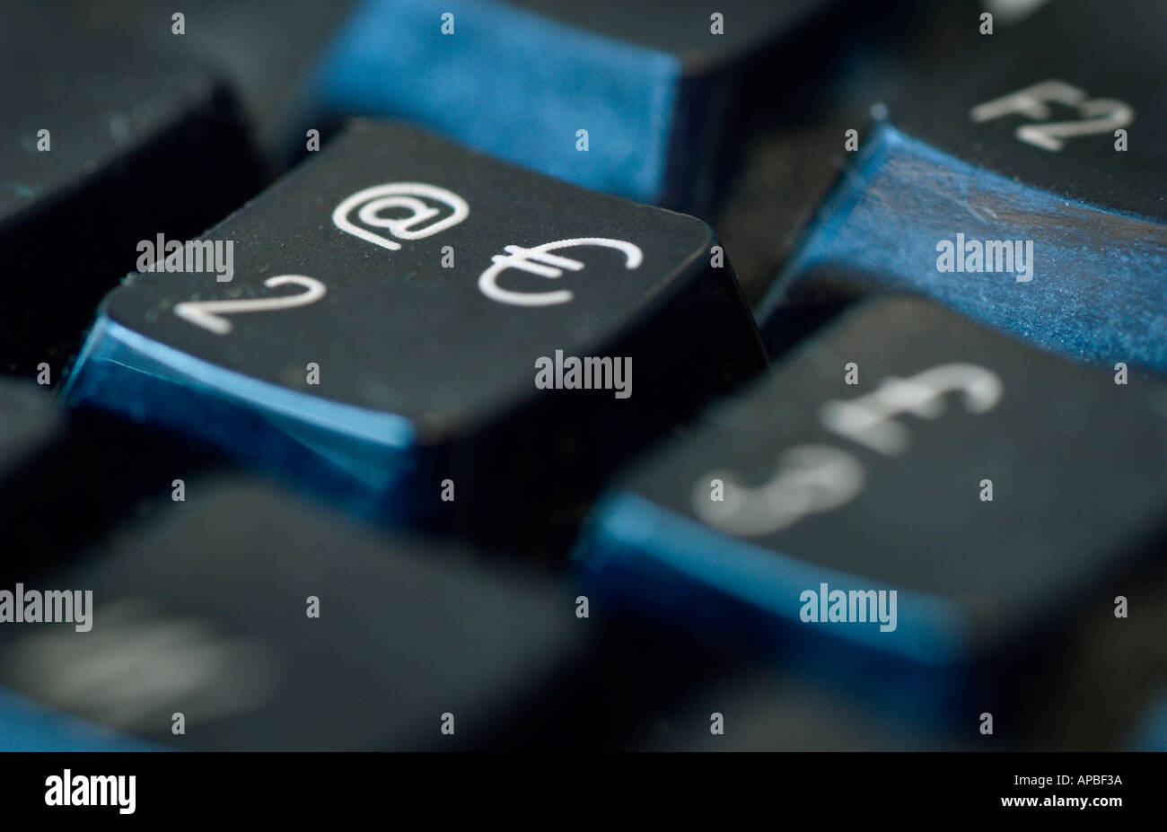 at @ euro key computer keyboard Stock Photo - Alamy