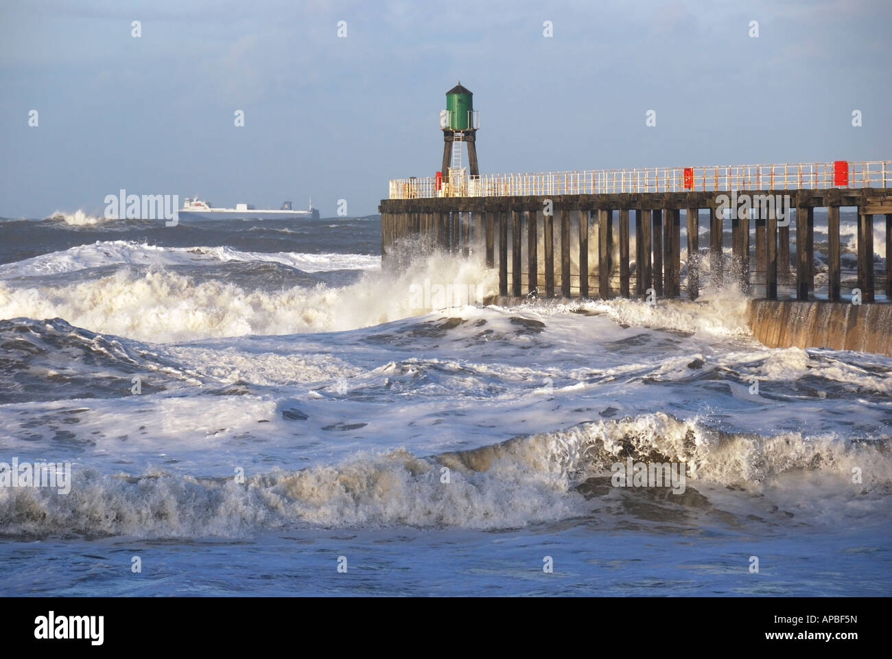 Whitby Lighthouse Storm High Resolution Stock Photography and Images ...