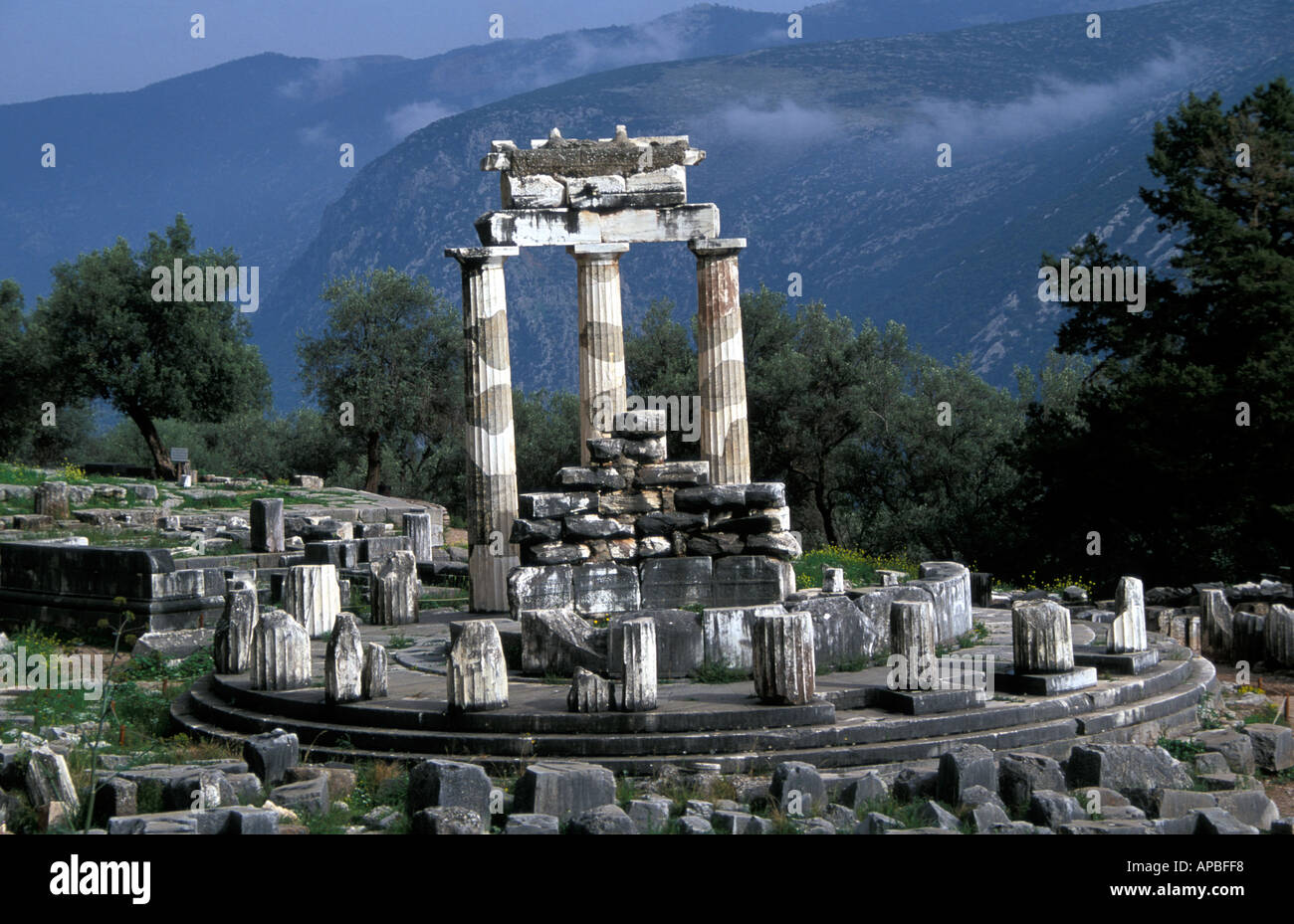 The Tholos Temple Sanctuary of Athena Pronaia Stock Photo - Alamy