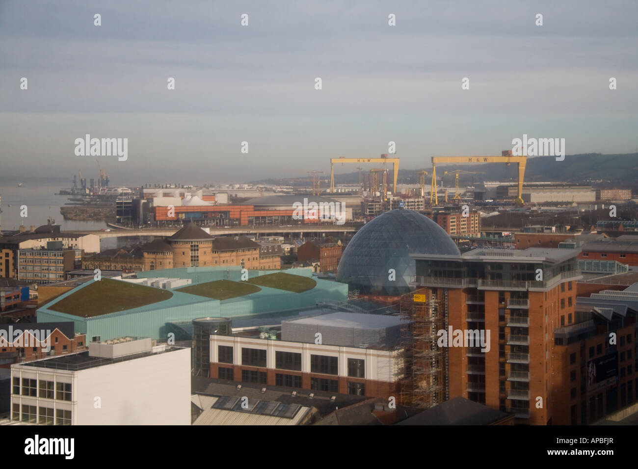 Belfast cityscape showing new victoria square development 2008 Stock ...