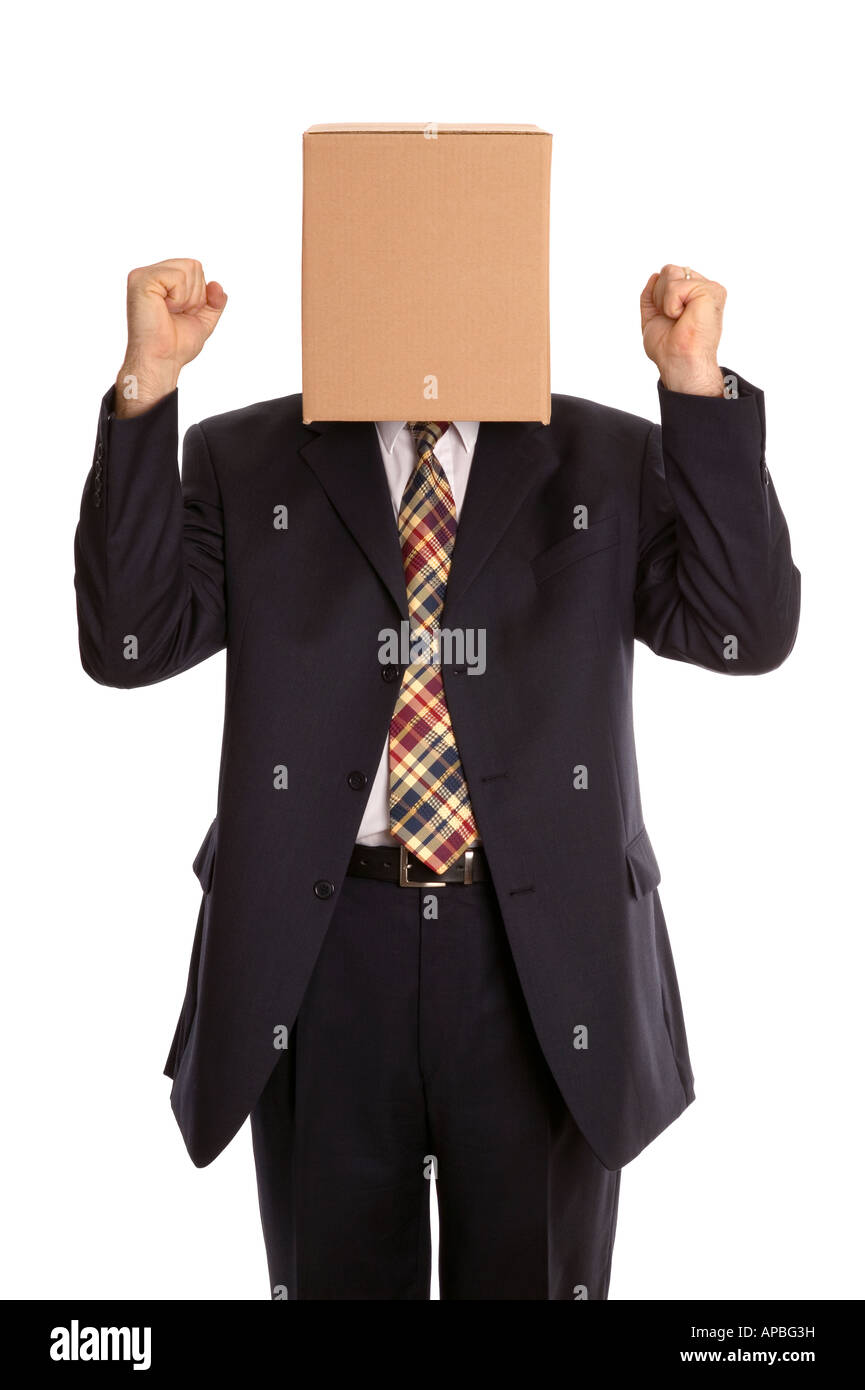 An anonymous businessman celebrating Stock Photo - Alamy
