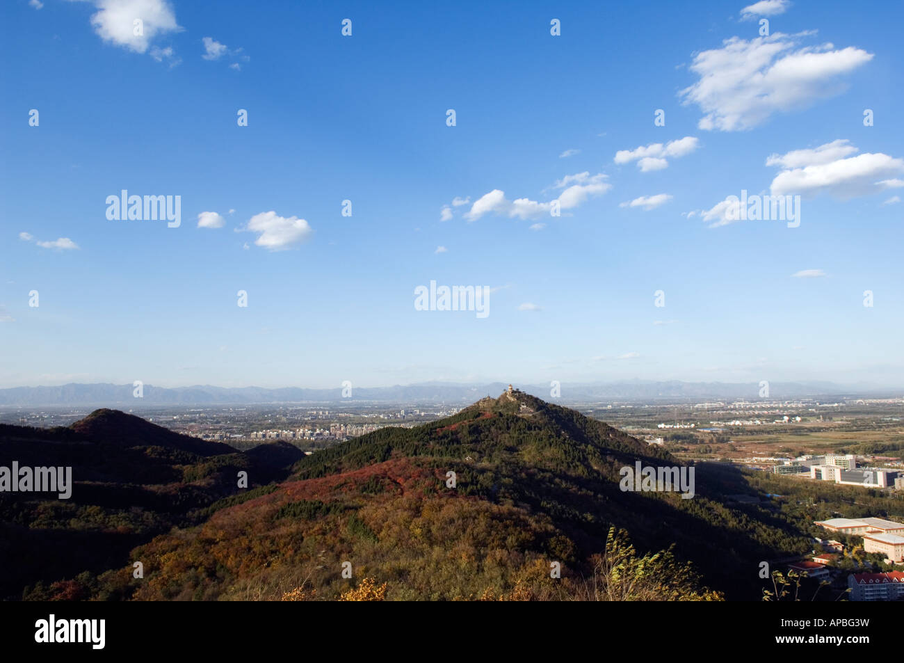hilltop temple at Baiwangshan Forest Park Beijing China Stock Photo - Alamy