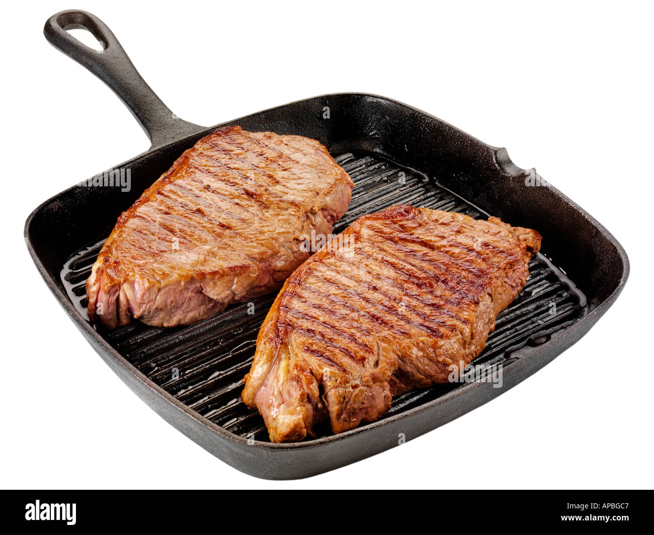 Pan fried sirloin steaks Cut Out Stock Images & Pictures - Alamy