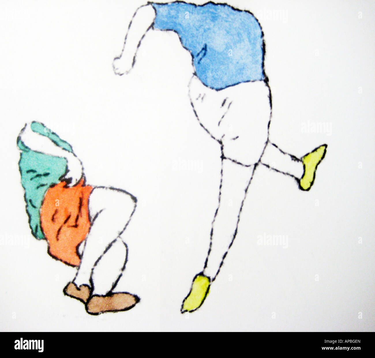 foot dance body color drawing print shape sport illustration Stock ...