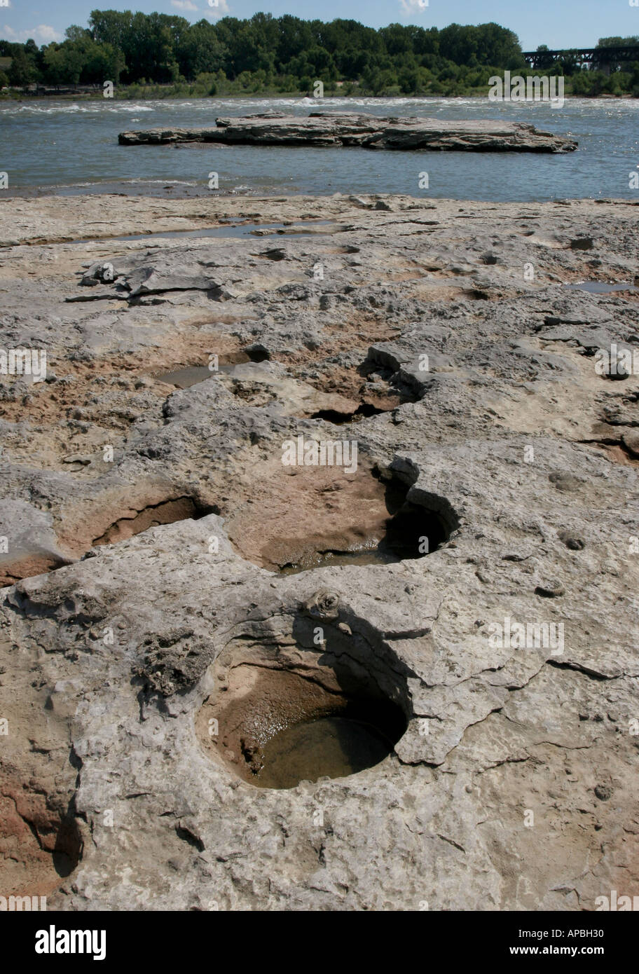 falls of the ohio river state park jeffersonville indiana ledge bedrock ...