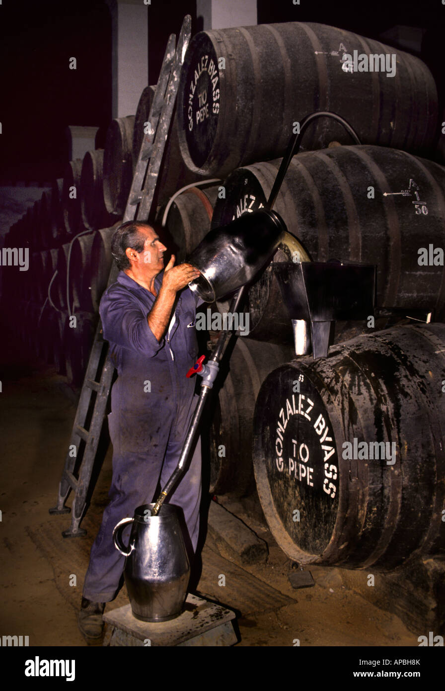 Spain Spanish Sherry Solera system to blend Wine Stock Photo - Alamy