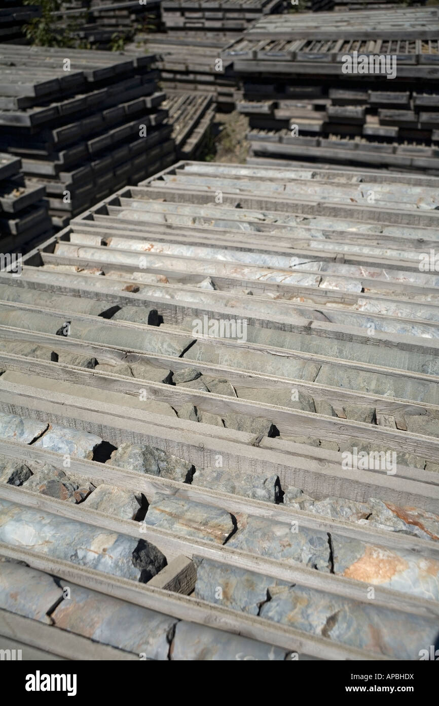 Mineral exploration core samples at Eskay Creek mine Iskut BC Stock ...