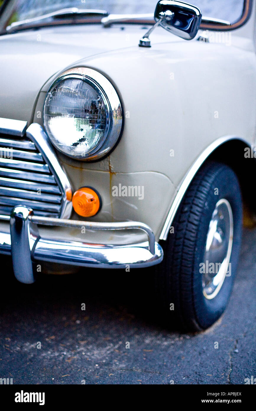 A classic MINI, grey color, parked on the street Stock Photo - Alamy