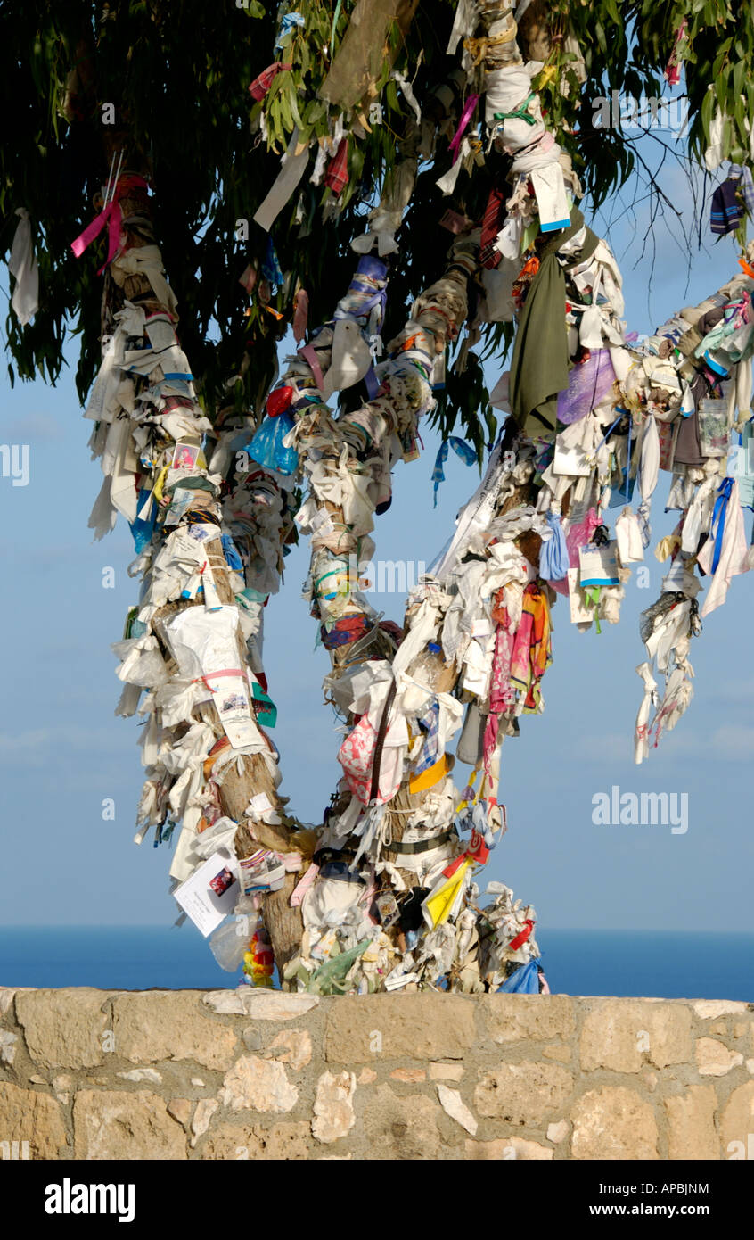 Memory tree with tokens of remembrance at Saint Elias Church on the ...