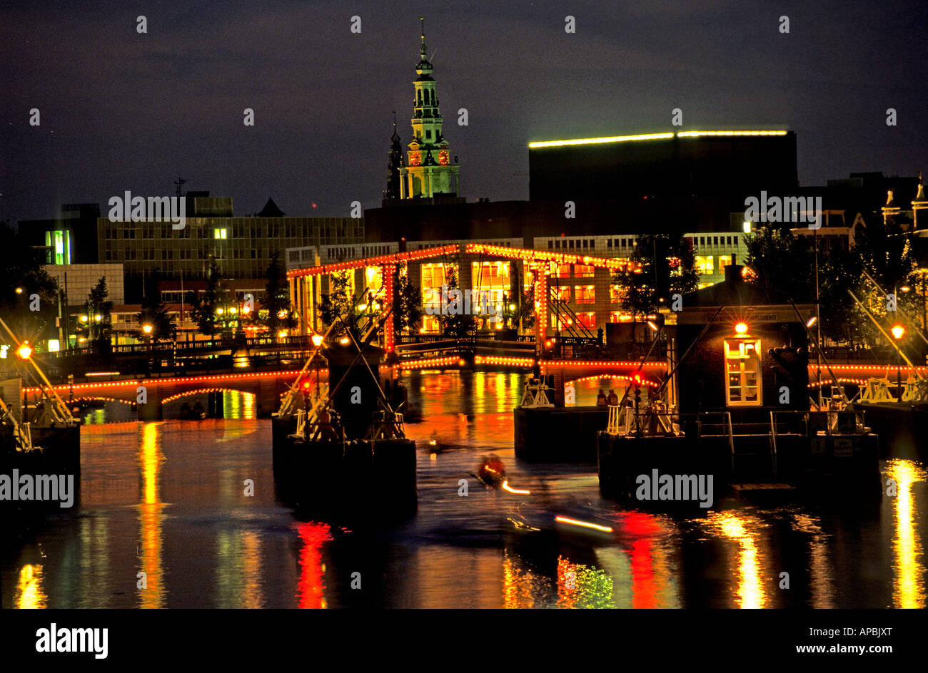 Netherlands Amsterdam Downtown Canals Grachten Water Bridge Houseboats ...