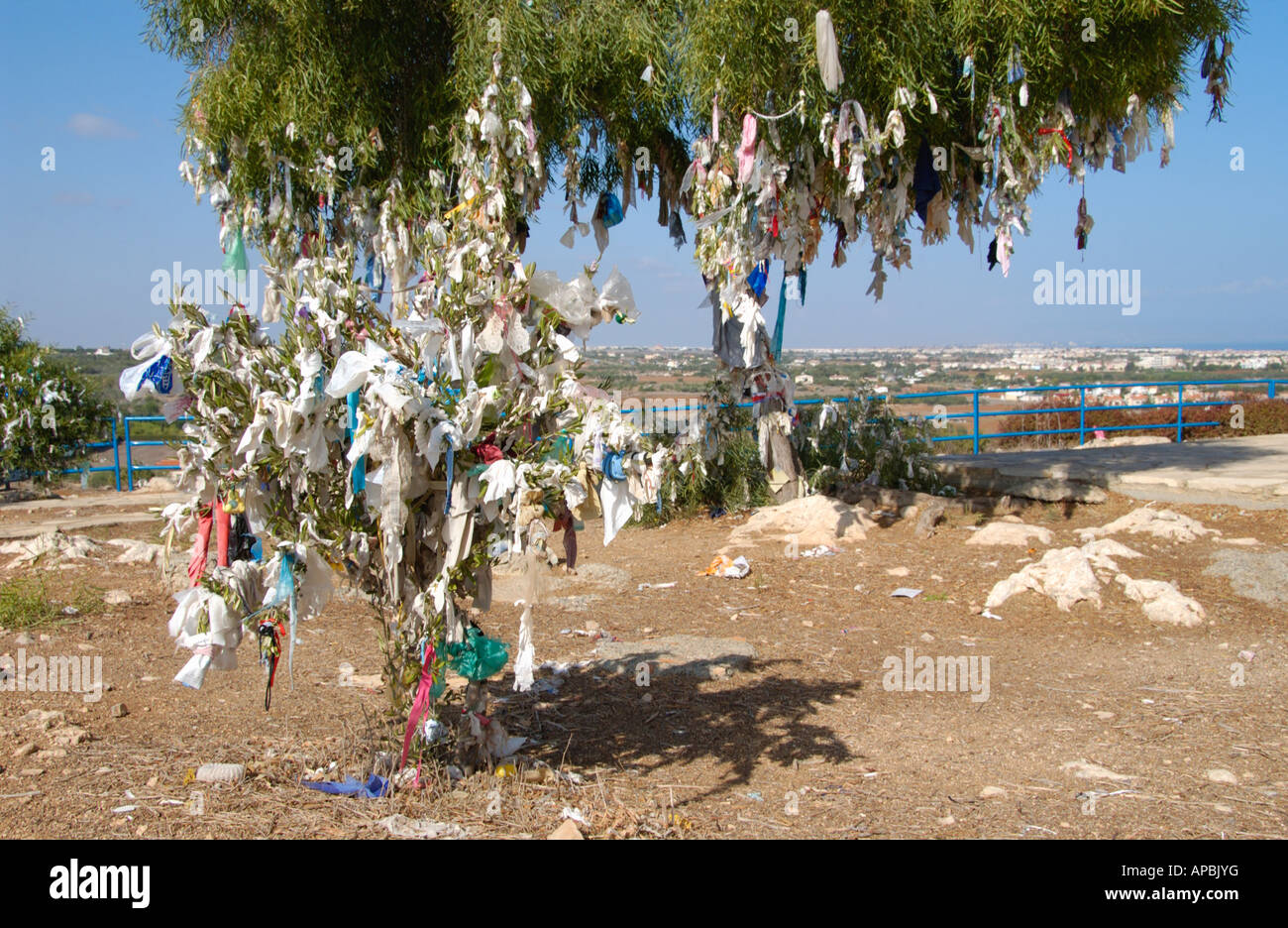 Memory tree with tokens of remembrance at Saint Elias Church on the ...