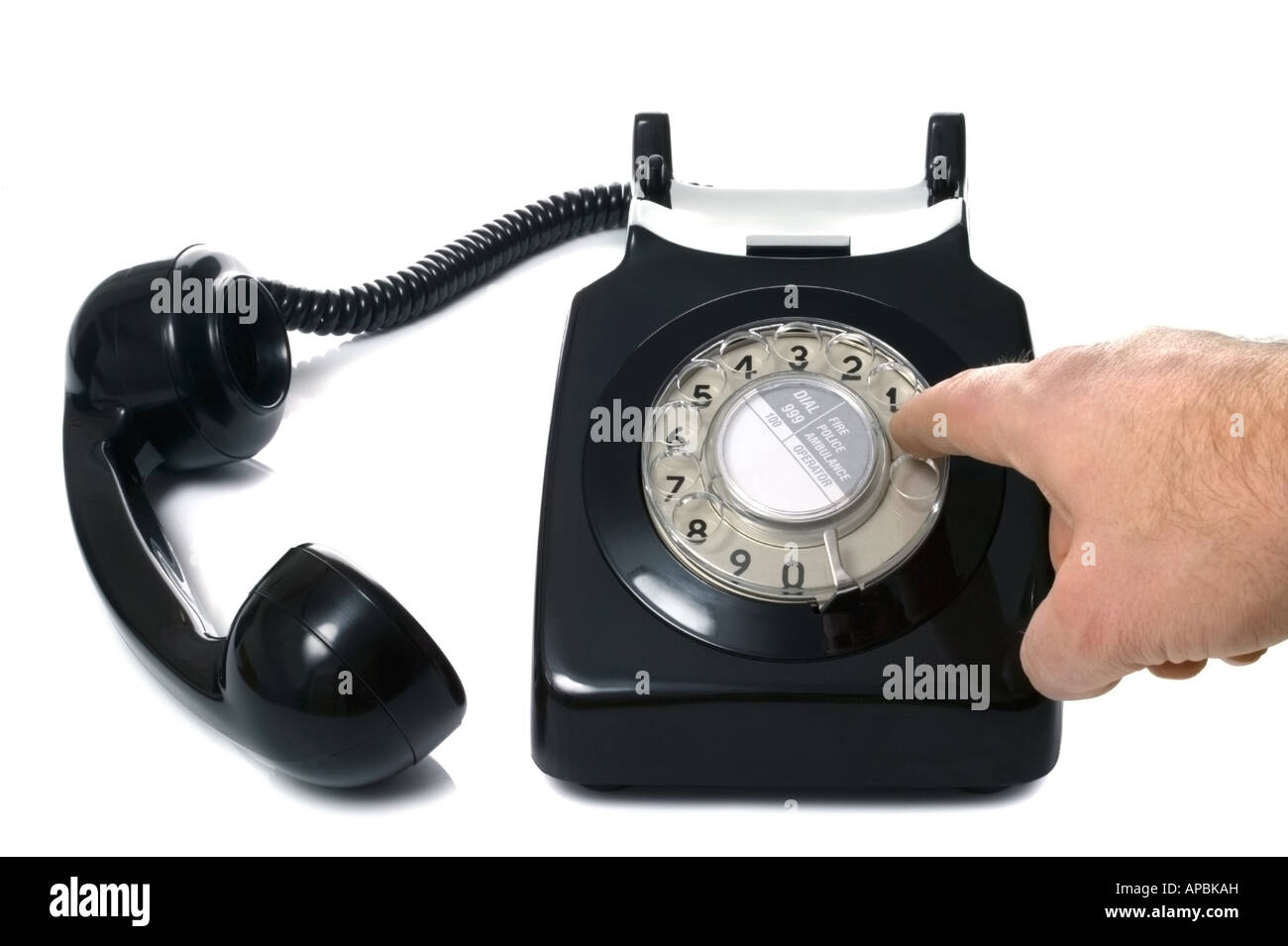 Number being dialled on an old black telephone Stock Photo - Alamy