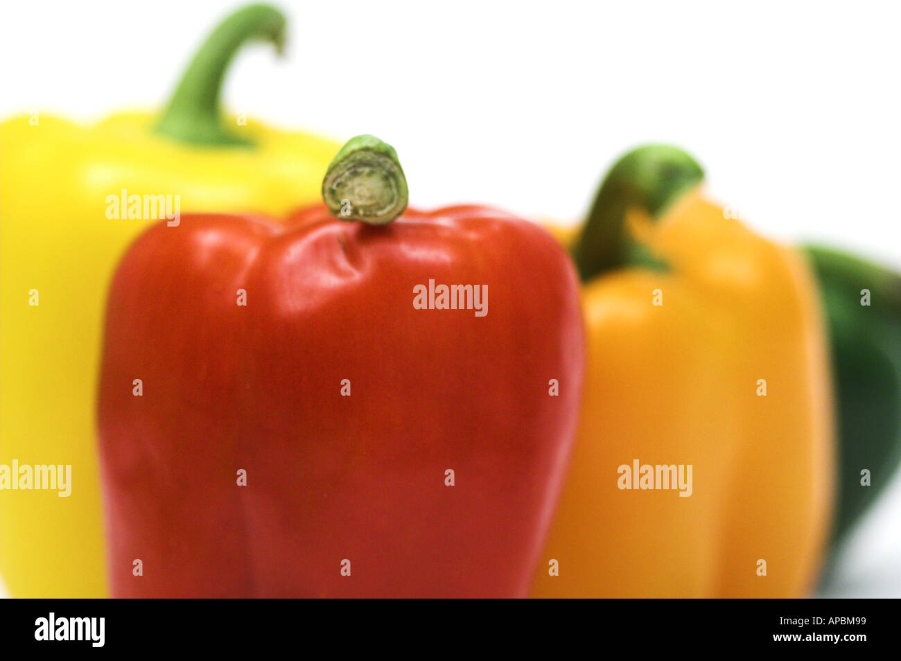 Red Orange Yellow Green Peppers Capsicum Coloured Peppers Stock Photo ...