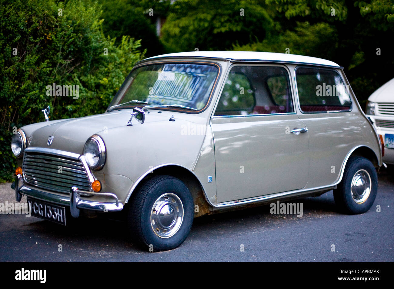A classic MINI, grey color, parked on the street Stock Photo - Alamy