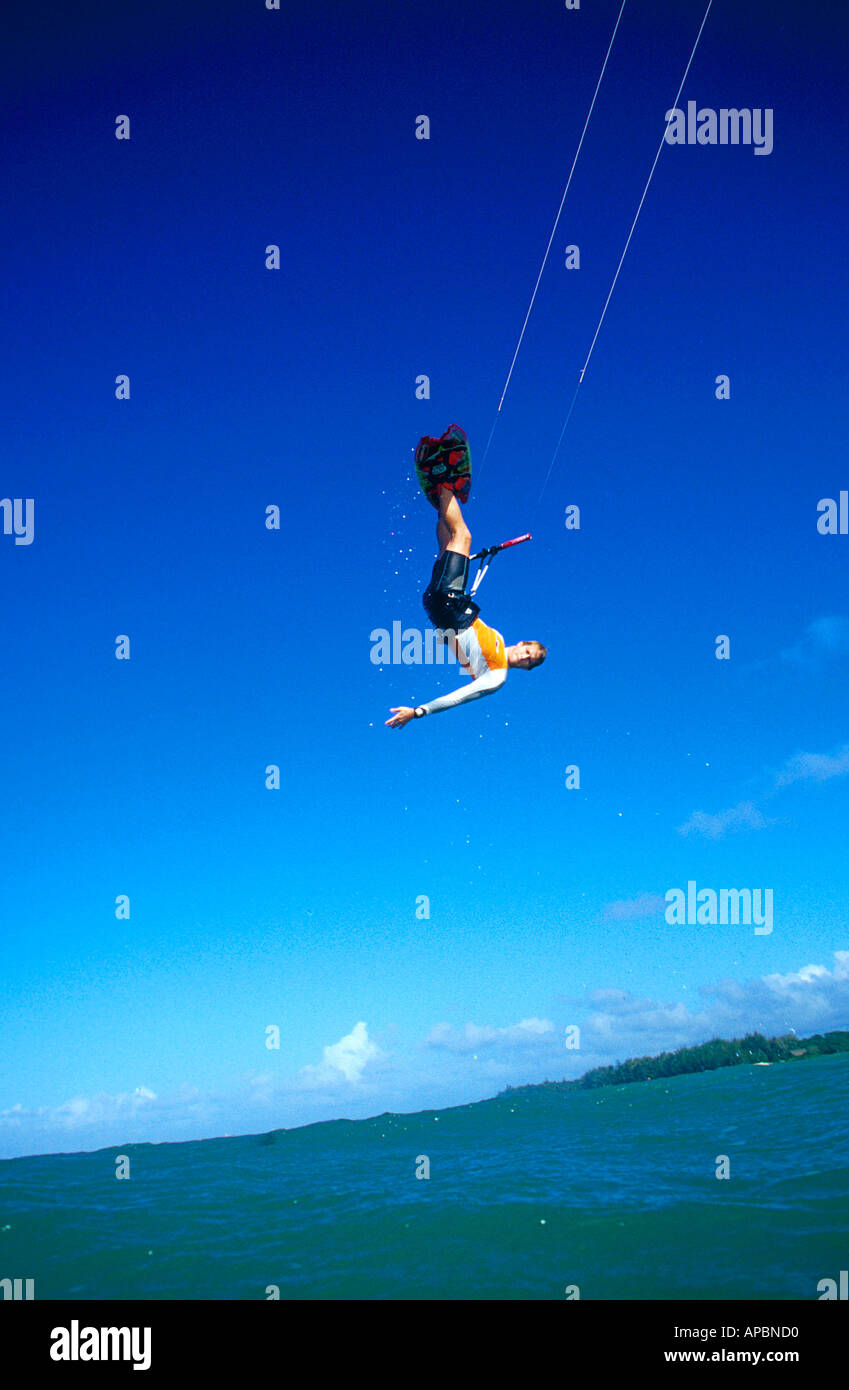 Chris Calthrop kite surfing in Maui Hawaii Stock Photo - Alamy