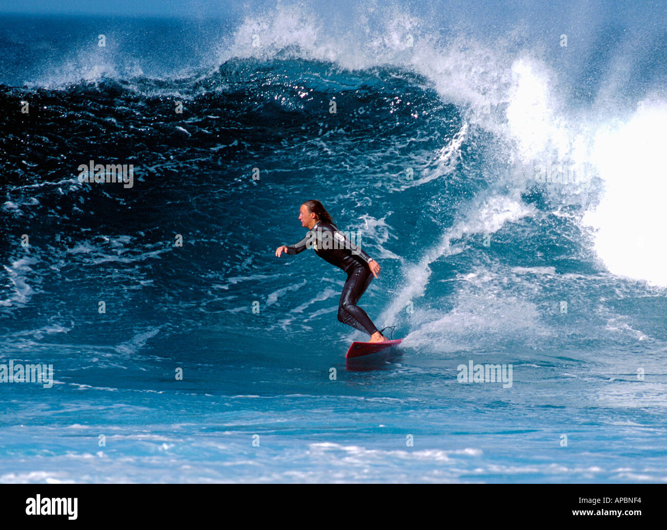 Female surfer, balance and concentration, Sarah Bentley, Lanzarote ...