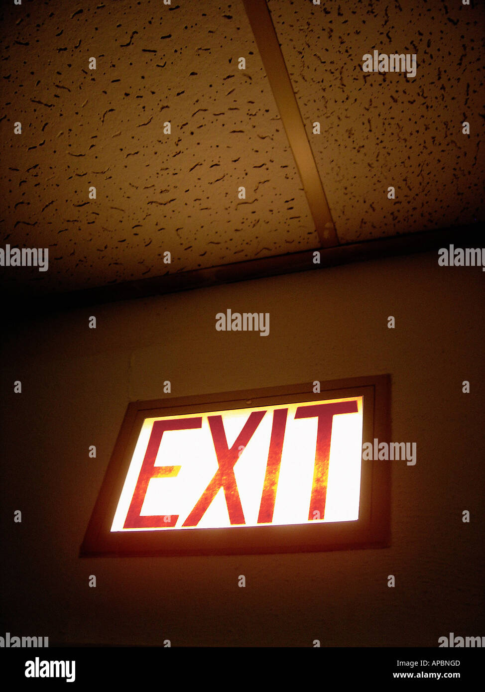 Exit Sign Copy Space Stock Photo - Alamy