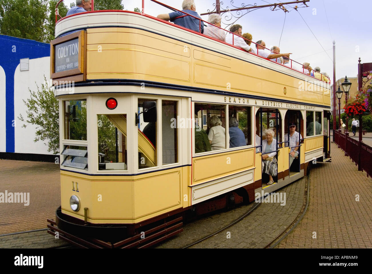 the seaton tramway devon Stock Photo - Alamy