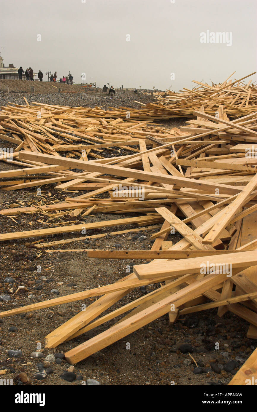 Wood washed up on the beach at worthing hi-res stock photography and ...