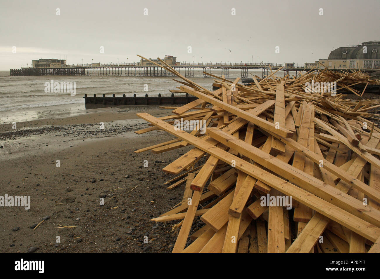 Wood washed up on the beach at worthing hi-res stock photography and ...
