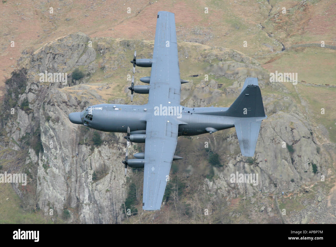 Lockheed MC-130 Combat Talon II flying at low level in the Lake ...
