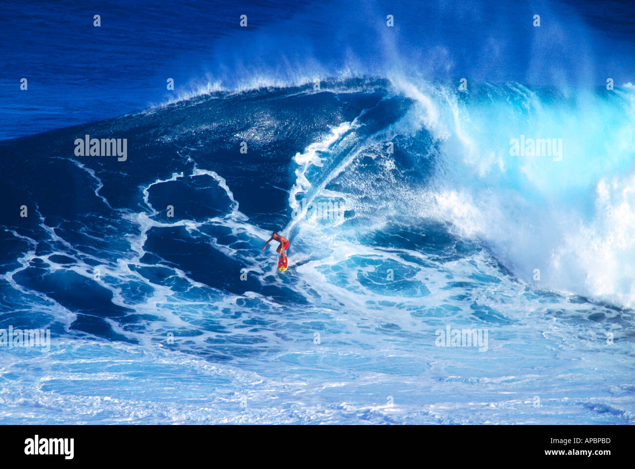 Surfing Jaws in Maui Hawaii Stock Photo - Alamy