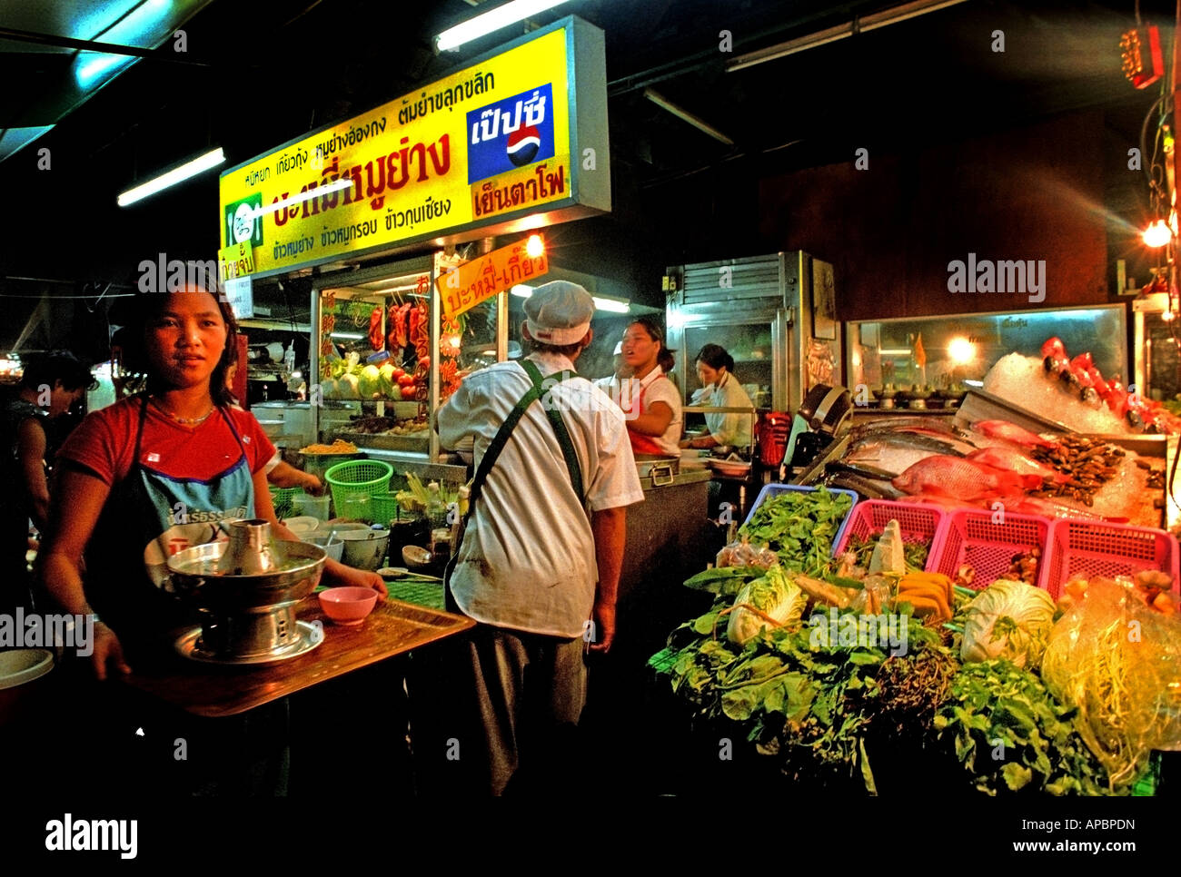 Bangkok Thailand Thai food market restaurant shop Stock Photo - Alamy