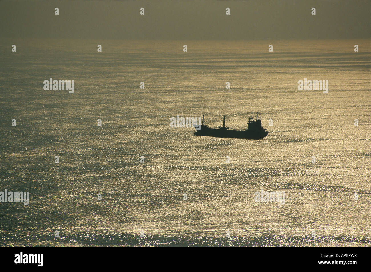 Container ship in Pacific Ocean off Arica, northern Chile Stock Photo ...