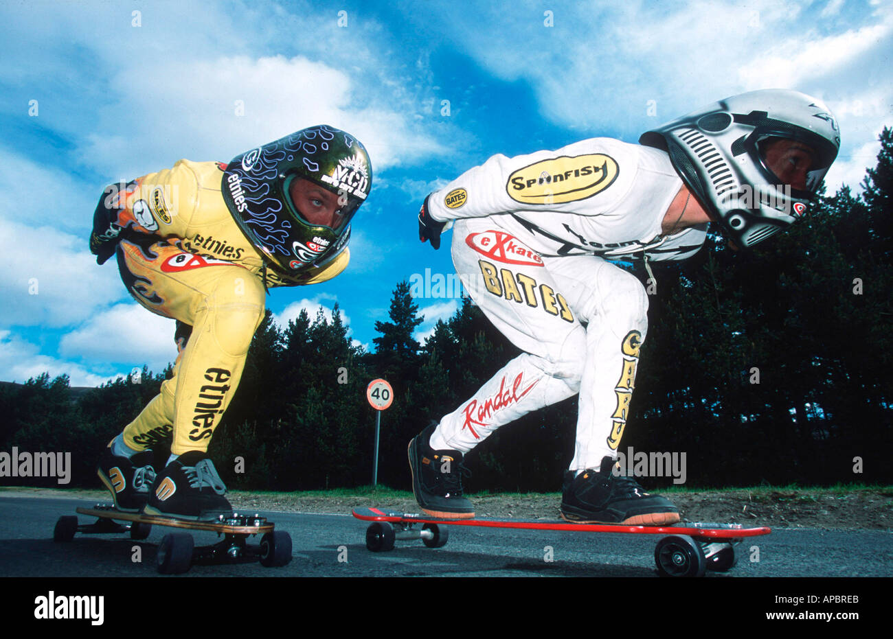 Preparation for speedboard race, competitors at Highland Wheels Extreme ...