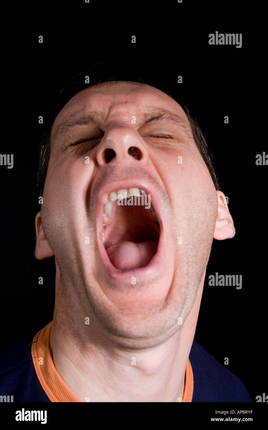 His face contorted with fear hi-res stock photography and images - Alamy