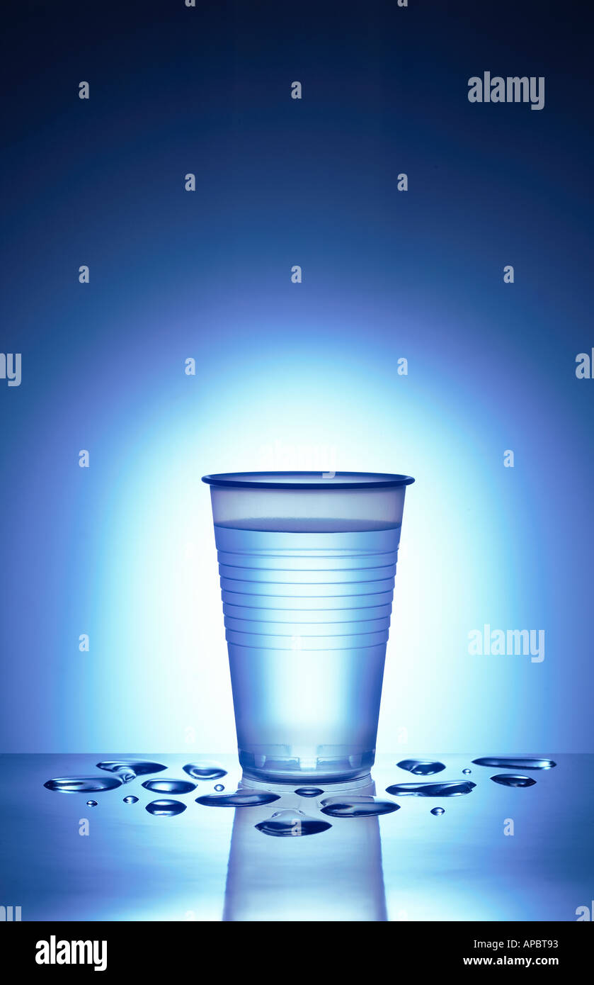 Plastic cup with water Stock Photo - Alamy